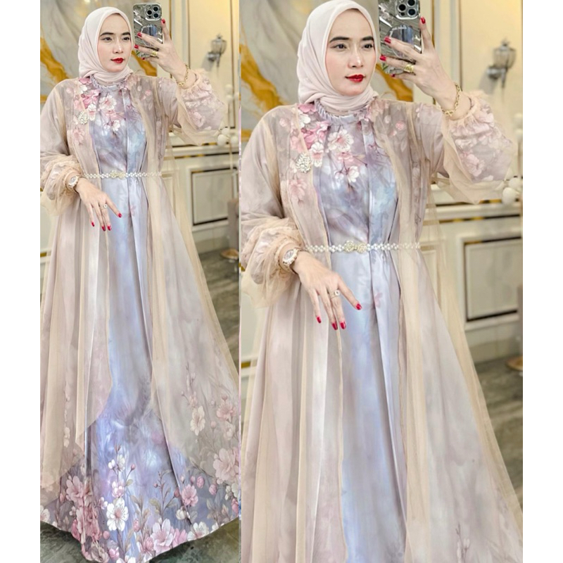 Premium WOMEN'S OUTER DRESS SET / TULE ZARA GAMIS | Shopee Malaysia