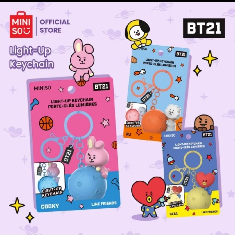 Light up keychain BT21 x Miniso | Shopee Malaysia