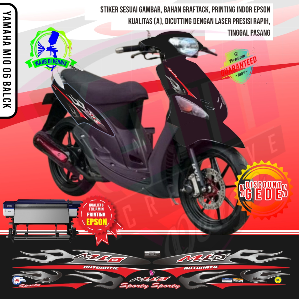 Stiching Yamaha Mio 2006 striping Yamaha alfa sticker Yamaha Mio 2006 ...