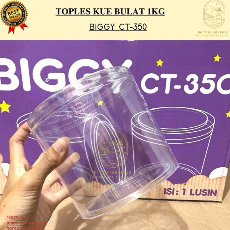 (12 Pcs) Biggy CT-350 Nastar Dry Cake Jar / CT350 tube jar size 1 kg ...