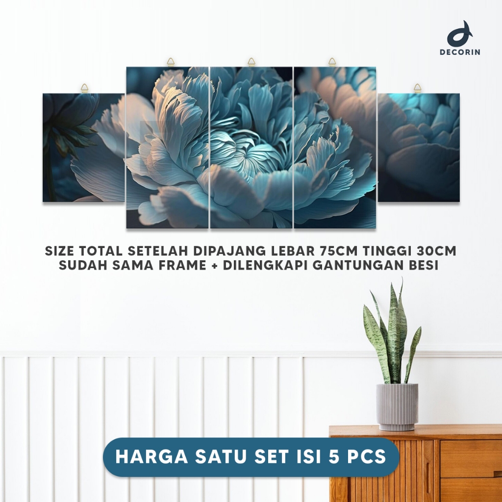 HIASAN DINDING Wall Decoration 1 Set of Aesthetic 3D Flowers Contains 5 ...
