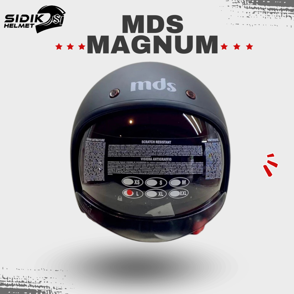 MAGNUM MDS Helmet 100% Original Retro Bogo Solid Half Face SNI INJAK ...