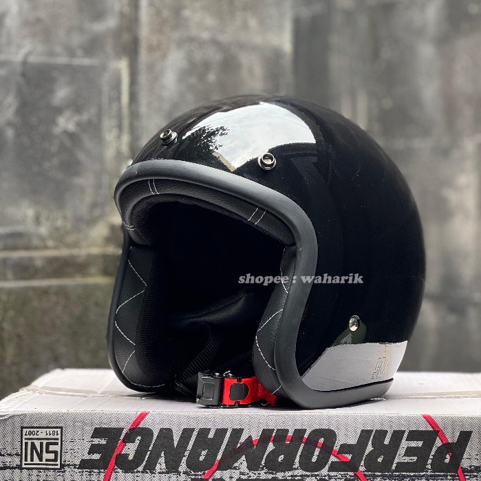 HITAM Original SNI Basic Black Bogo Helmet | Shopee Malaysia