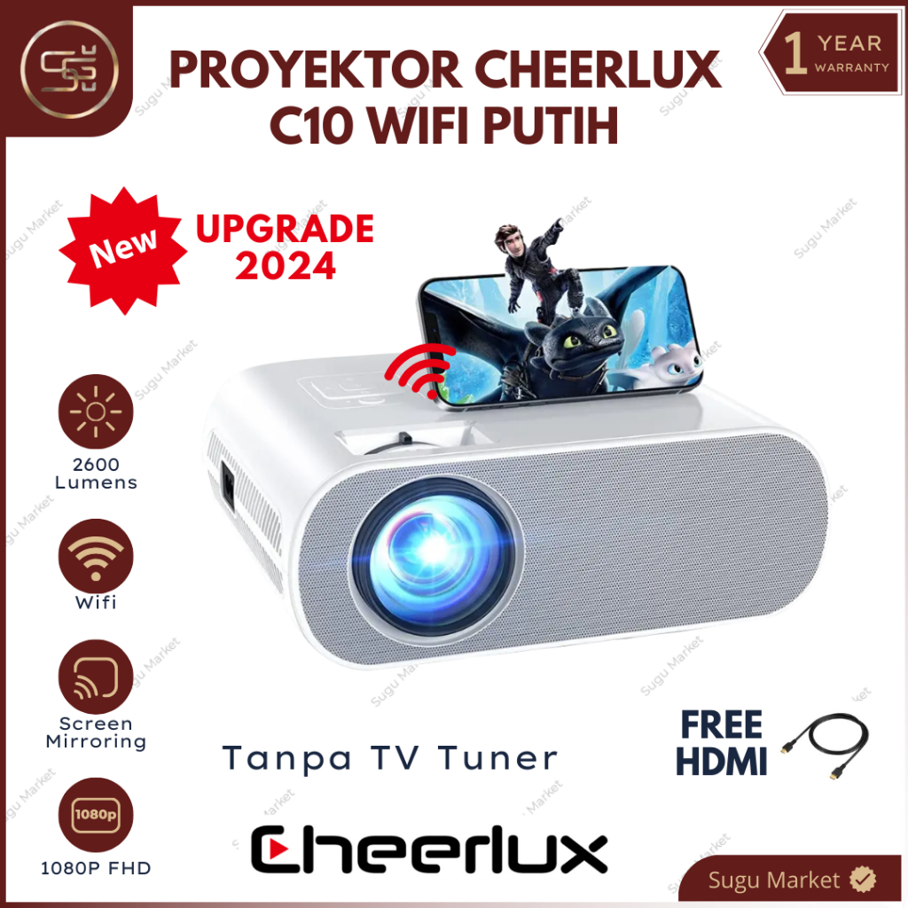 Cheerlux C10 WiFi + TV Tuner / C10 Projector / C10 WiFi Projector 2600 ...