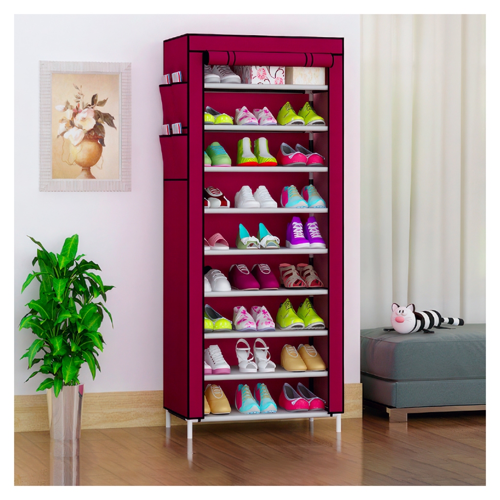 10 Layer Cloth Shoe Rack Multi-Purpose Shoe Storage Rack Portable Cloth ...