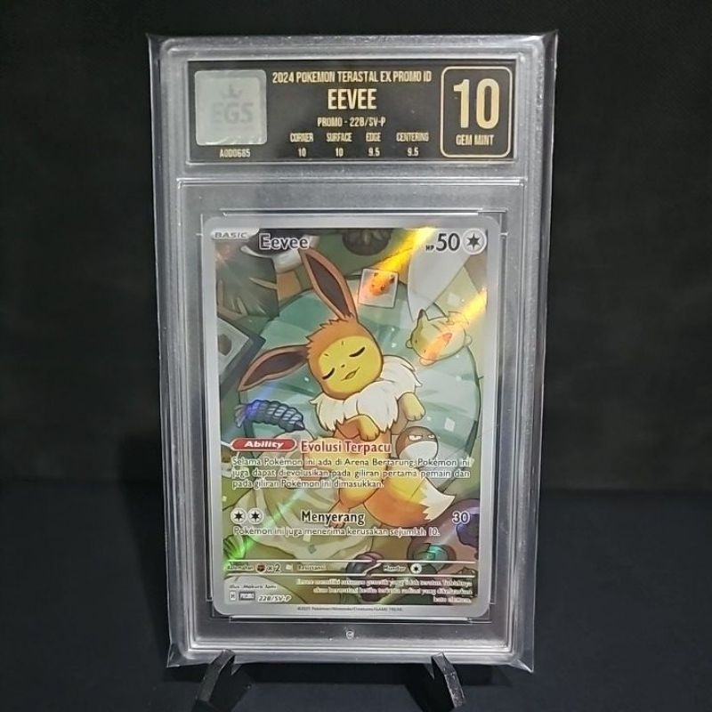 Eevee card coretal festival card pokemon indonesia original egs 10 gem mint slab gradient ...