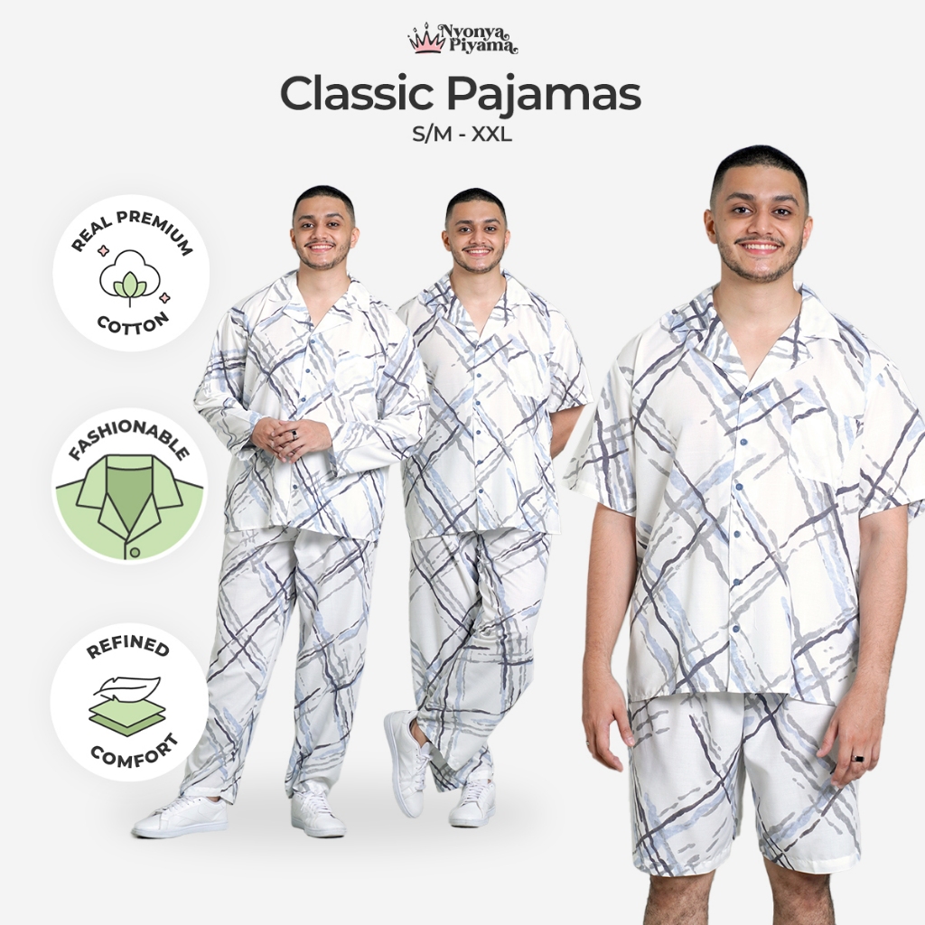 KATUN Mrs Men's Classic Cotton Pajama Set (Samara) | Shopee Malaysia