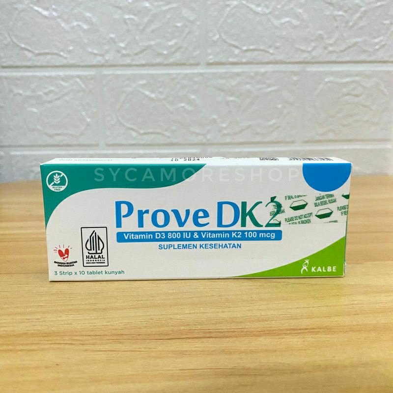 Prove DK2 Vitamin D3 800IU & K2 100mcg Box contains 30 Chewable Tablets ...