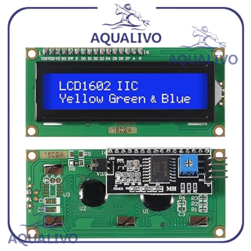 LAYAR 16x2 I2C LCD Display Blue Character 1602 Background Screen Blue ...