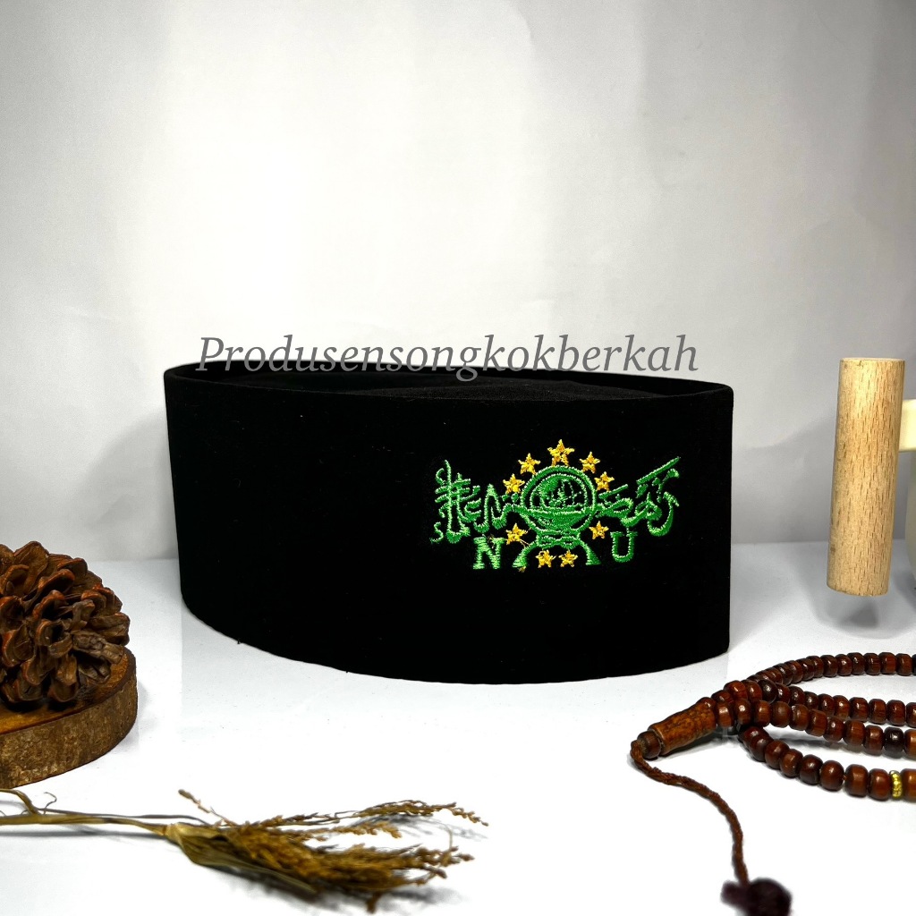 HITAM Songkok PECI BLUDRU NU GREEN height Normal (9 cm) + There is a ...