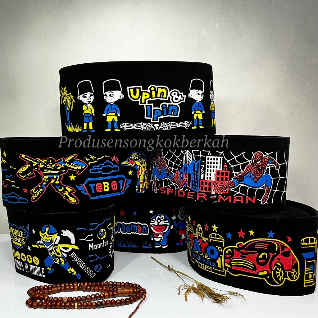 Songkok CHILDREN'S CHARACTER Peci Songkok Normal high velvet (9 cm ...