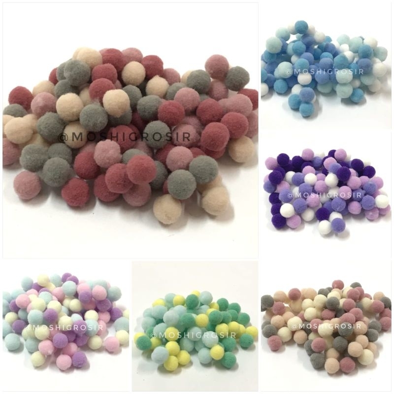 Pom POM FINE MIX +- 1CM/POM 1CM CONTENTS 100 BJ MIX COLORS ACCORDING TO ...