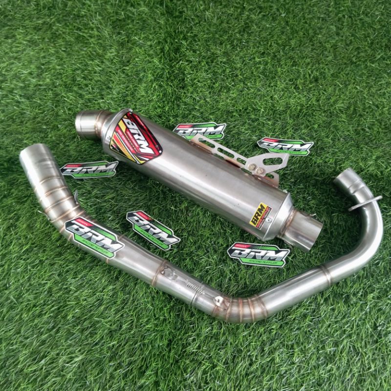Brm exhaust gen3 round jenong sliding bracket pnp herex cb megapro gl ...