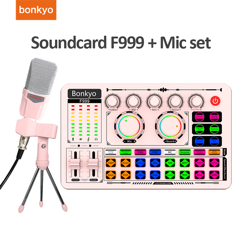 Bonkyo F999+M996 Pink Sound card 2025 New Mobile Phone Singing Special ...