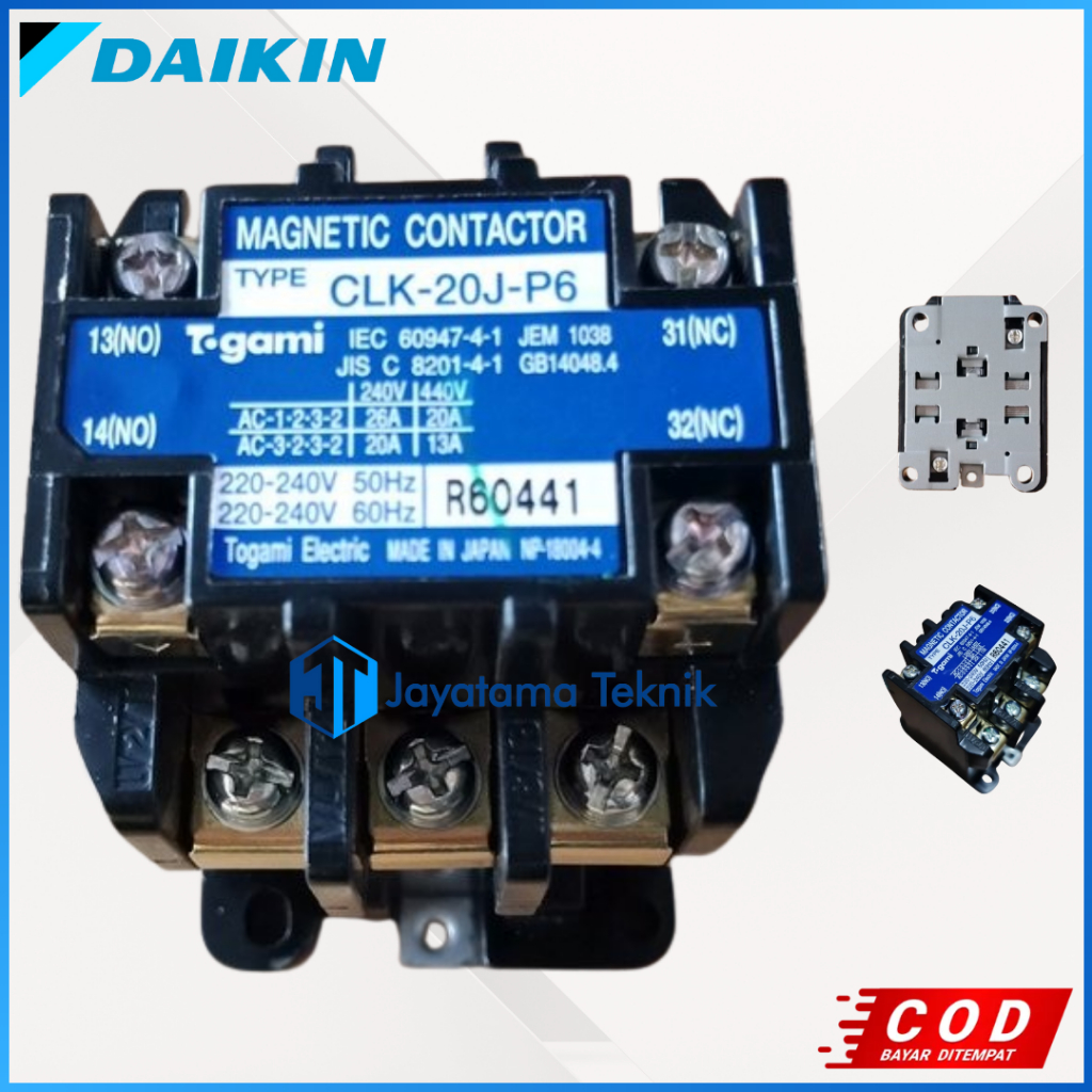 Magnetic CONTACTOR CLK-20J-P6 AC DAIKIN original | Shopee Malaysia