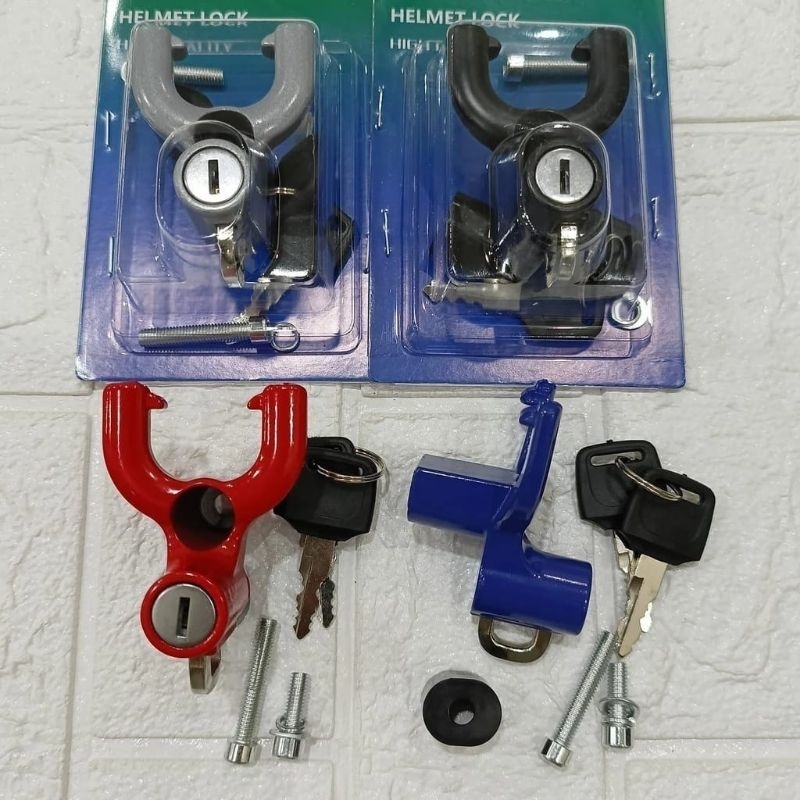 GANTUNGAN Double Hanger + helmet Lock helmet padlock hanger 2 safety ...