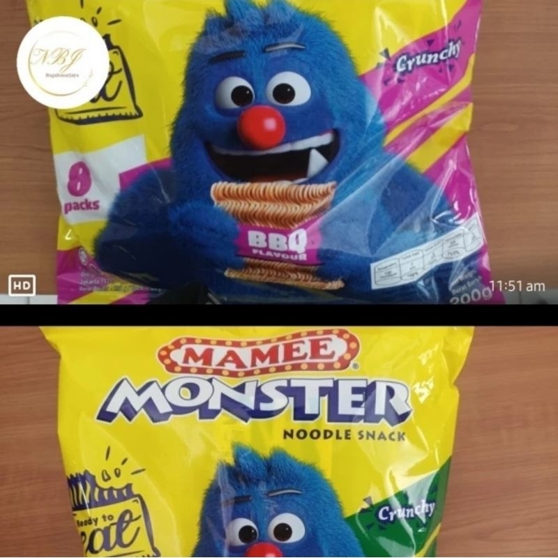 Mamee monster noodle snack old school snack with Bbq Chicken flavor ...