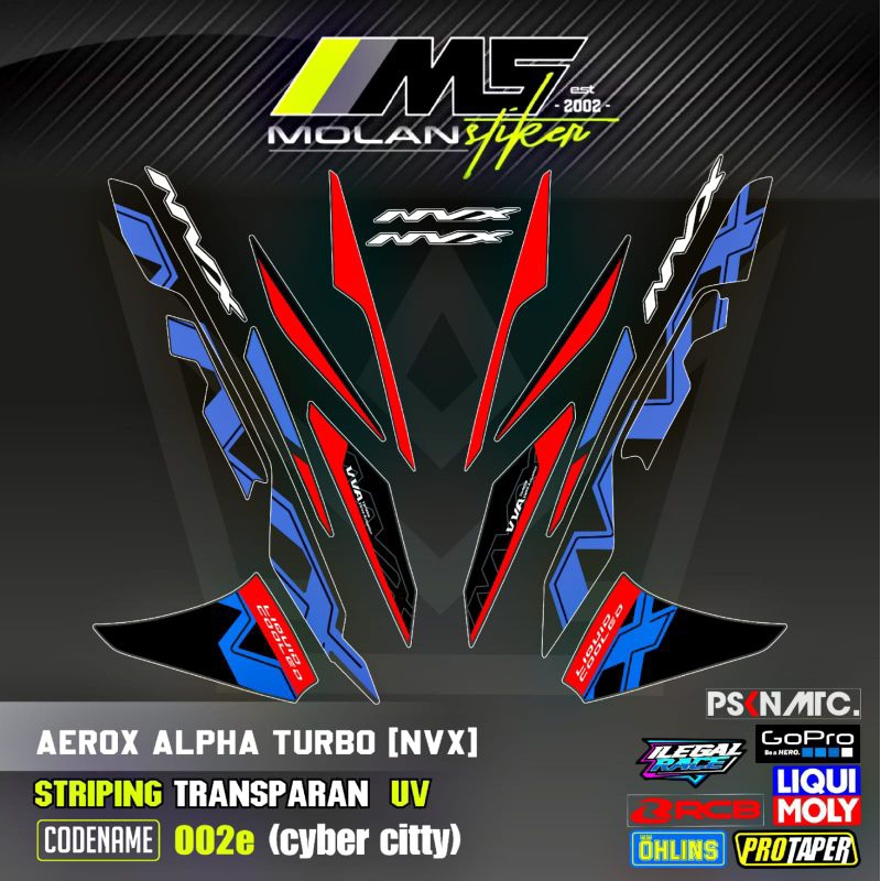 Decal Sticker Striping Transparent Uv Variations All New Aerox Alpha ...