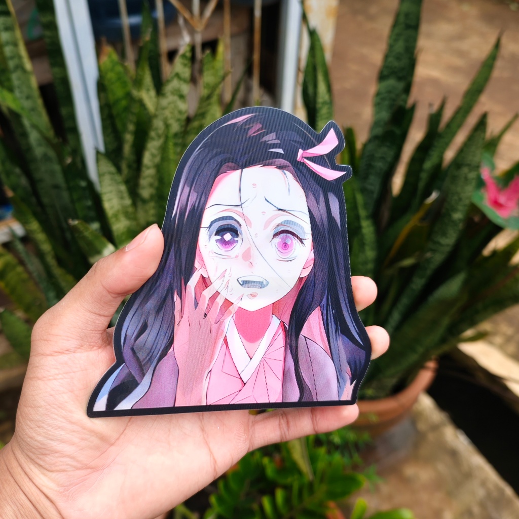 3d Motion Lenticular Nezuko Anime Sticker Anime Sticker | Shopee Malaysia