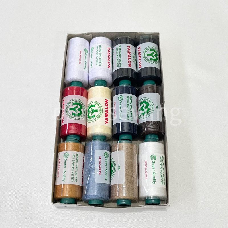 (12PCS) Yamalon Sewing Thread 40/2 500 yards (School Uniform Color ...