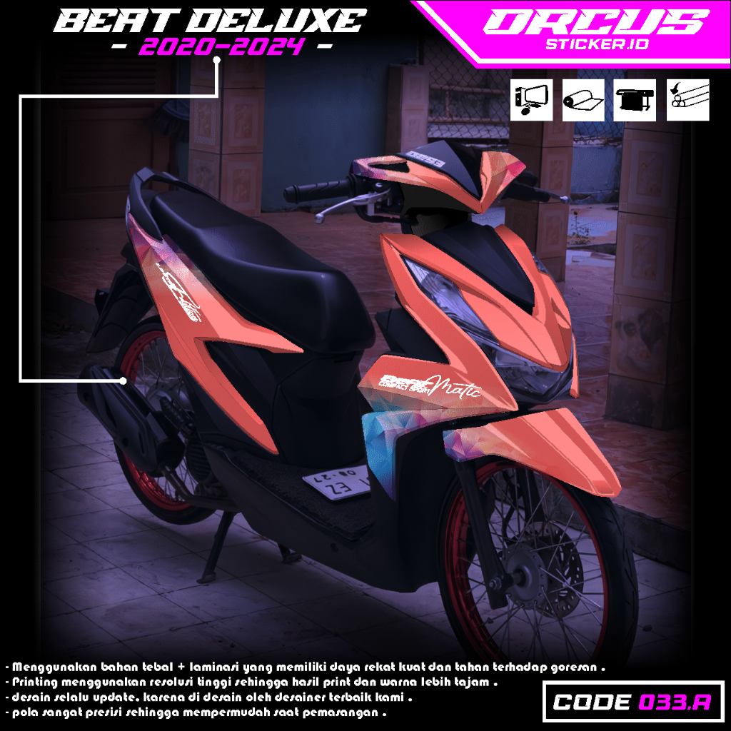 Decal STICKER BEAT DELUXE NEW 2020-2024 full body CODE 033 DIAMOND ...