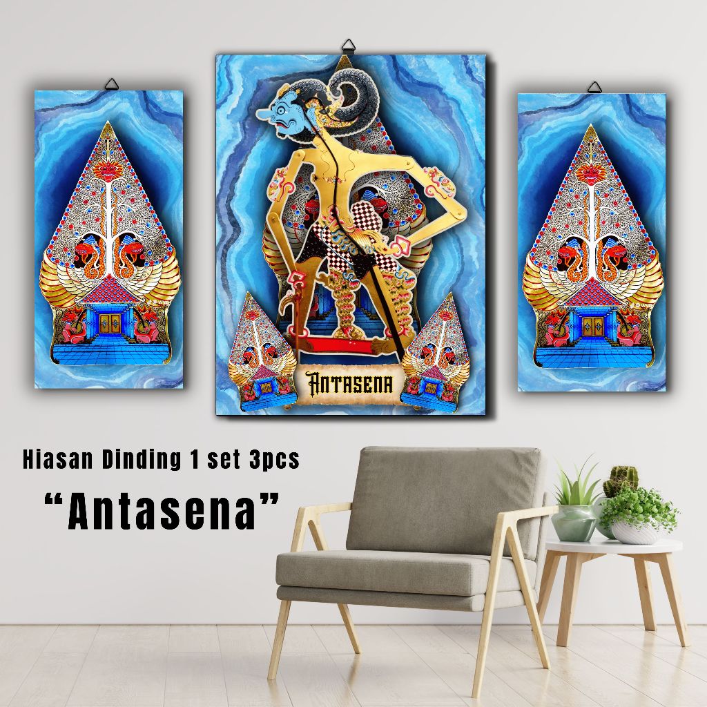 KAYU Wayang Puppet 1set Sogana JUMBO MDF Wood Frame Living Room ...