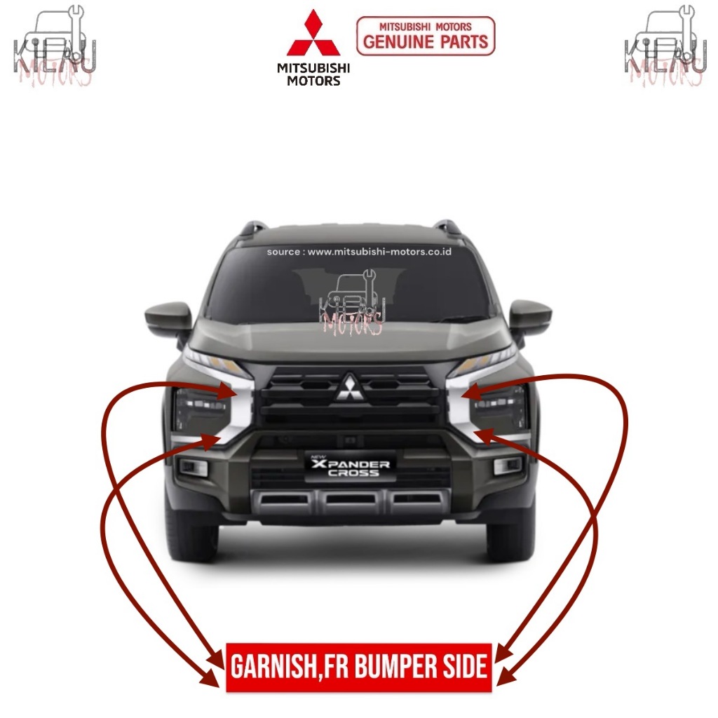 Garnish List Chrome Front Bumper Original Mitsubishi New Xpander Cross ...