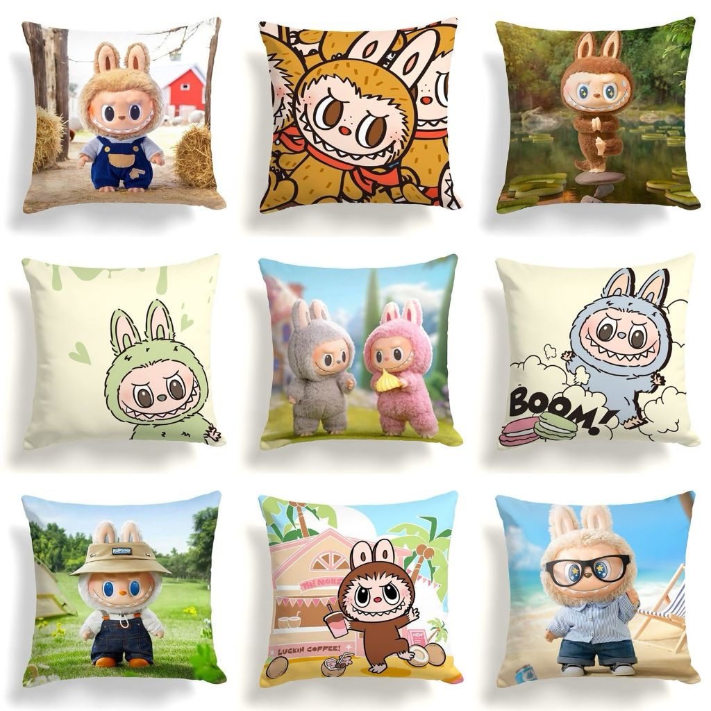 Labubu Motif Printed Sofa Pillow 40x40 cm Cute Aesthetic | Shopee Malaysia