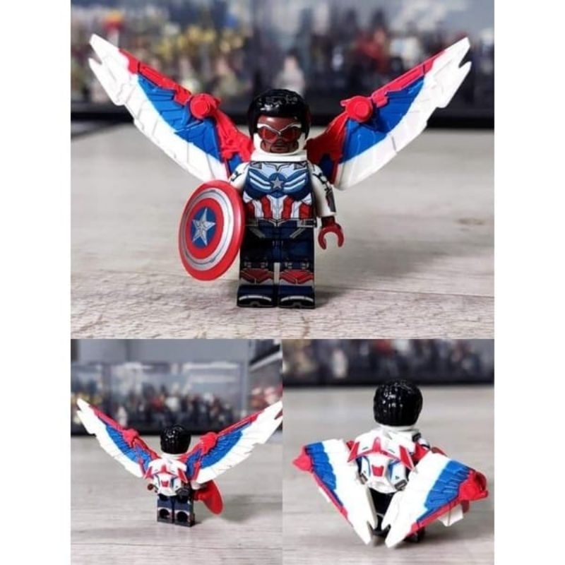 Children's toy minifigure falcon sam wilson shield captain america wing ...