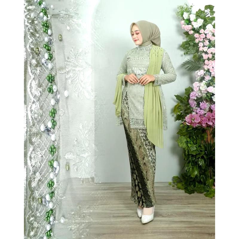 Latest Modern Graduation Kebaya / Shawl Kebaya / Sequin Brocade Kebaya ...