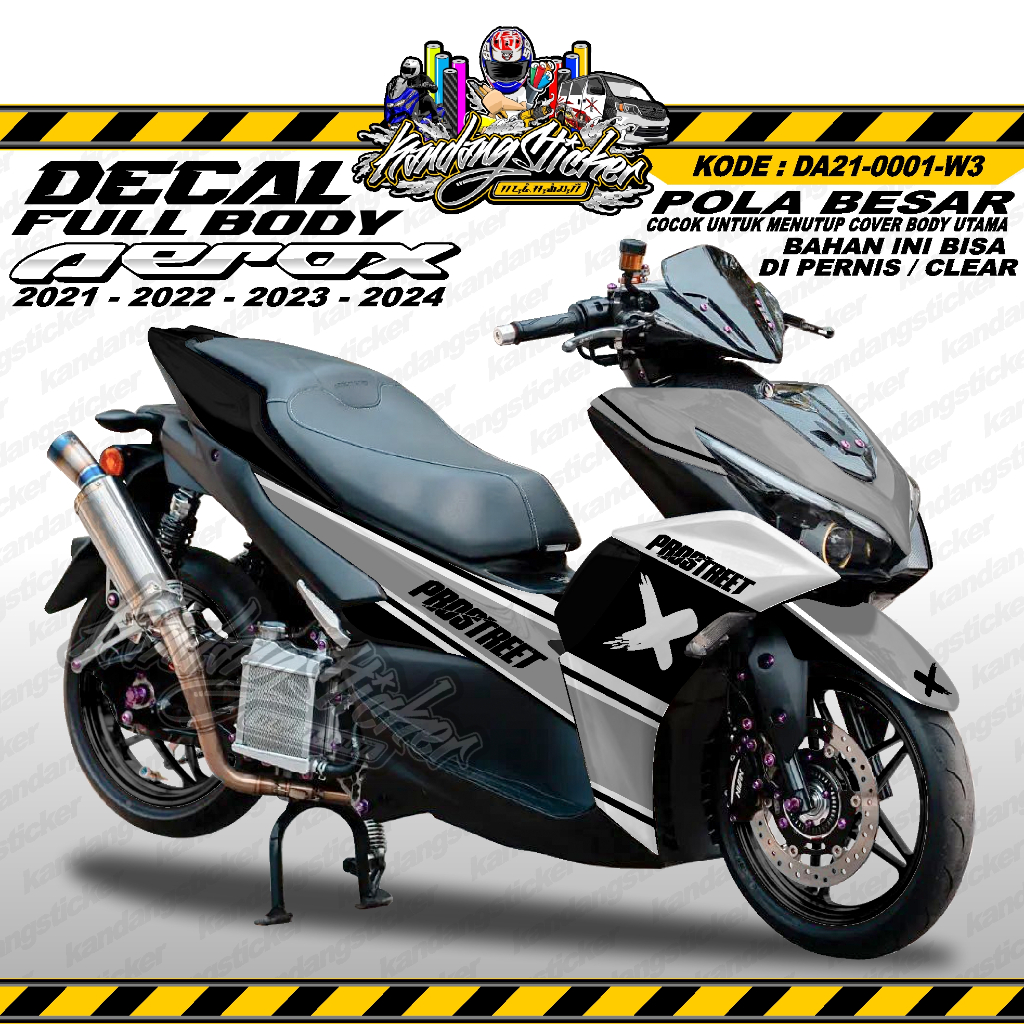 Decal AEROX FULL BODY PROSTREET YAMAHA AEROX 2020 2021 2022 2023 2024 ...