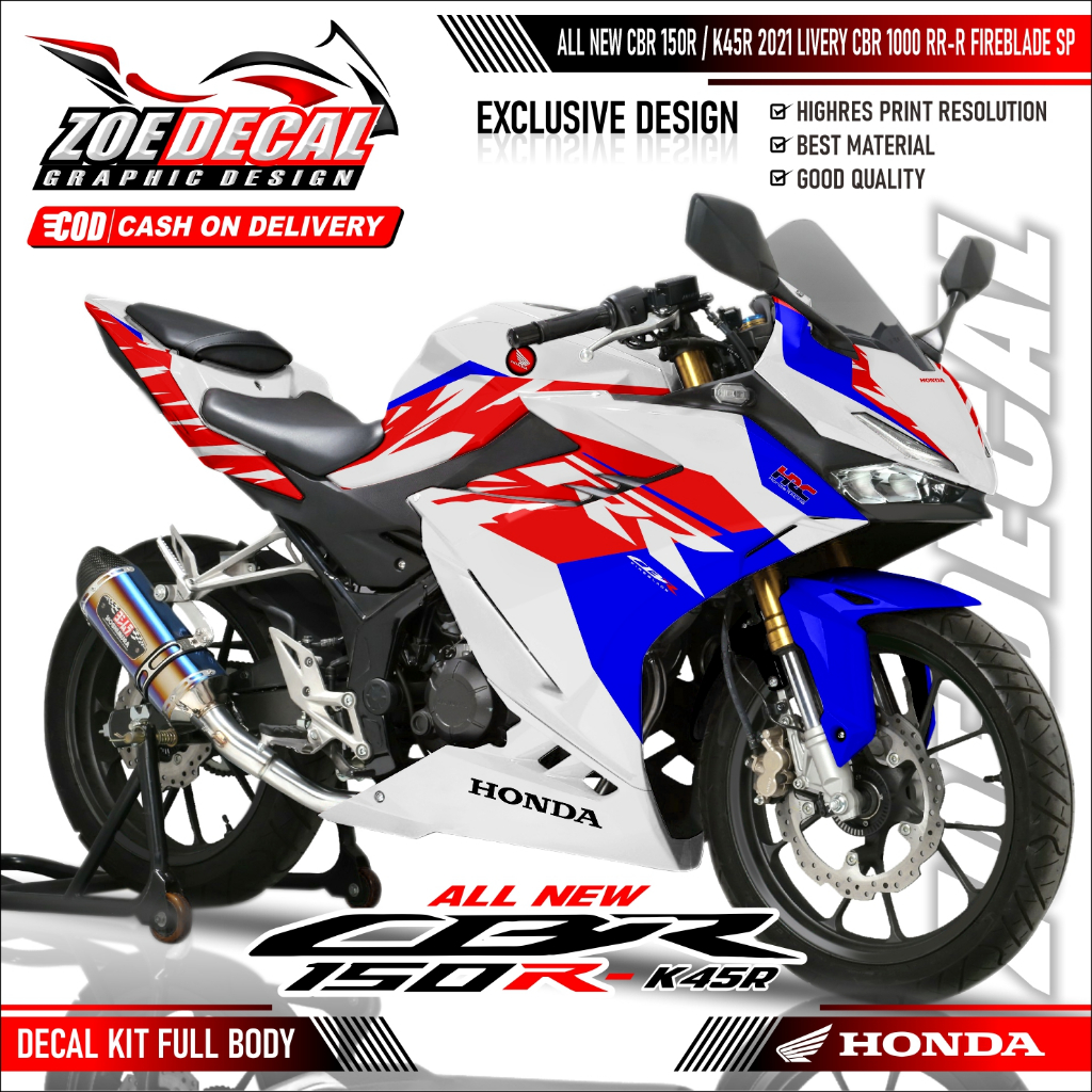 Latest full Body Sticker Decal Honda CBR 150R / K45R Livery / Motif CBR ...