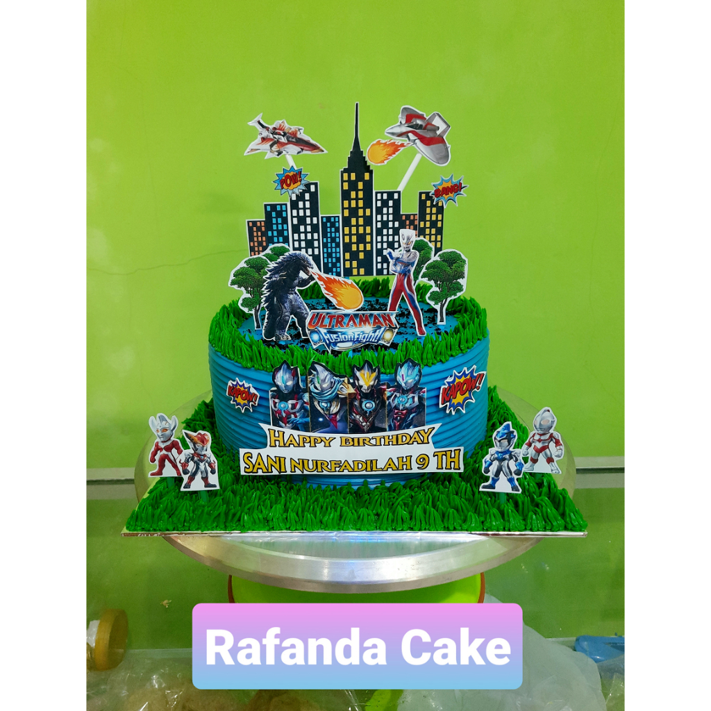 Ultraman birthday cake Topper custom name birthday sponge Topper ...