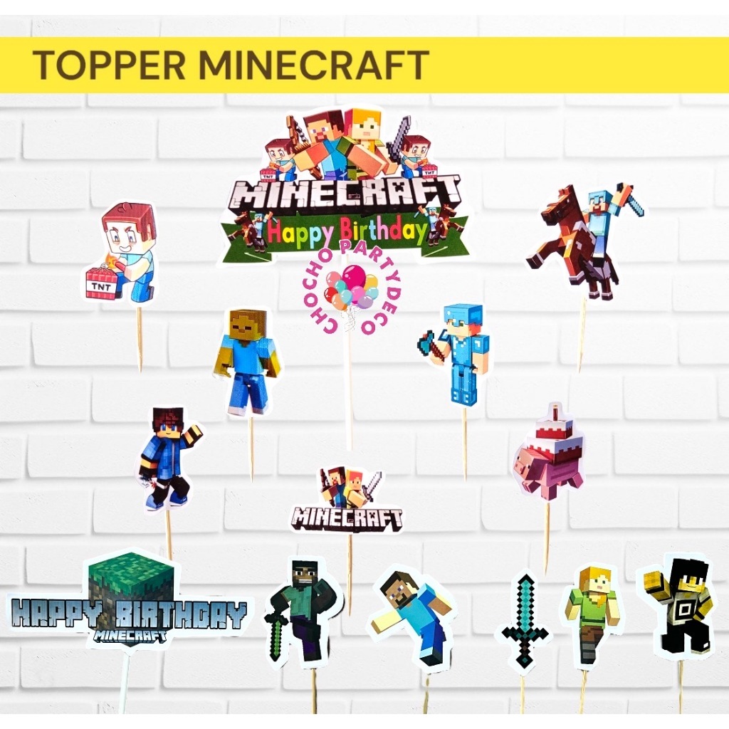 Minecraft Topper/Minecraft Cake Topper | Shopee Malaysia