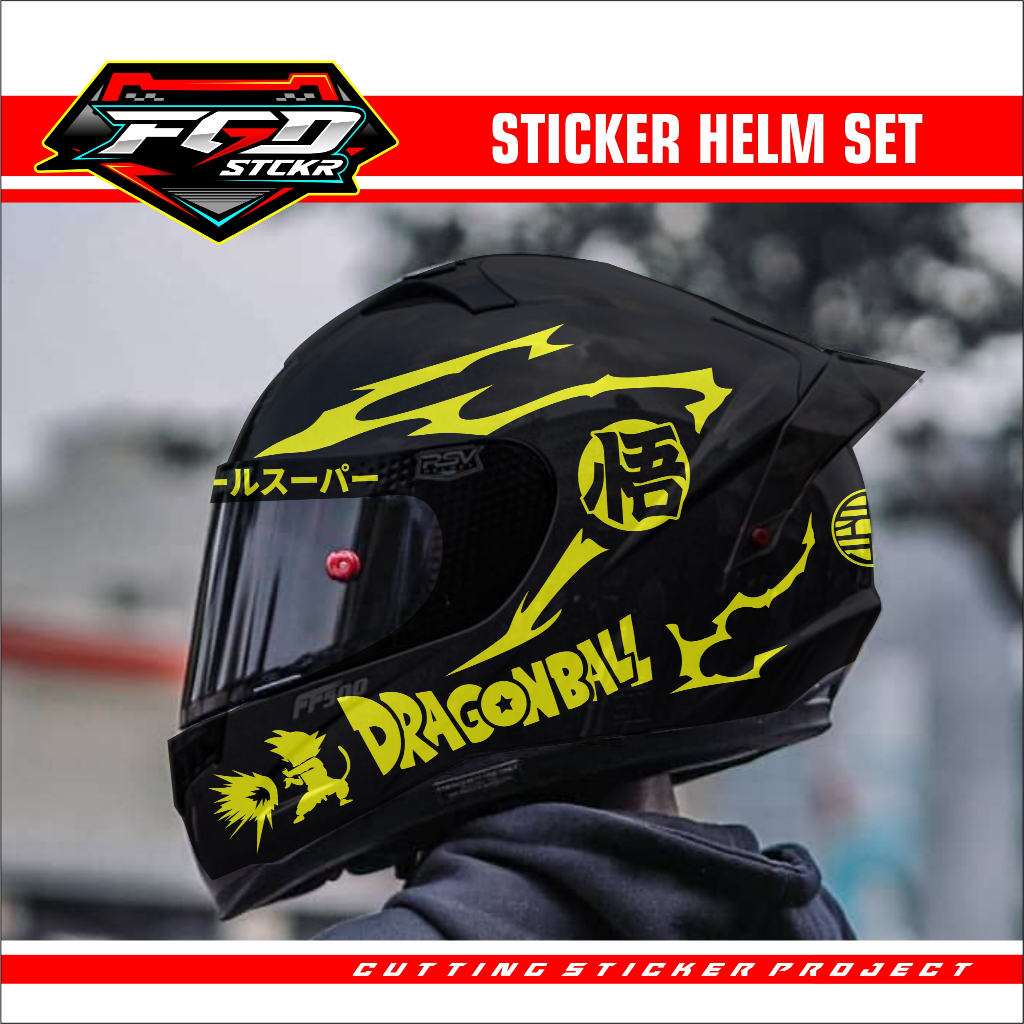 Helmet Sticker - CUTTING DRAGONBALL Sticker SET For Helmet | Shopee ...