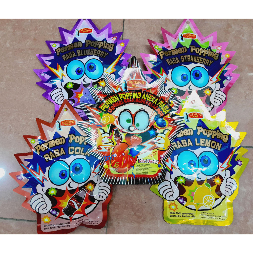 Penguin Brand Popping Candy 24gr Pletak Candy In The Mouth | Shopee ...