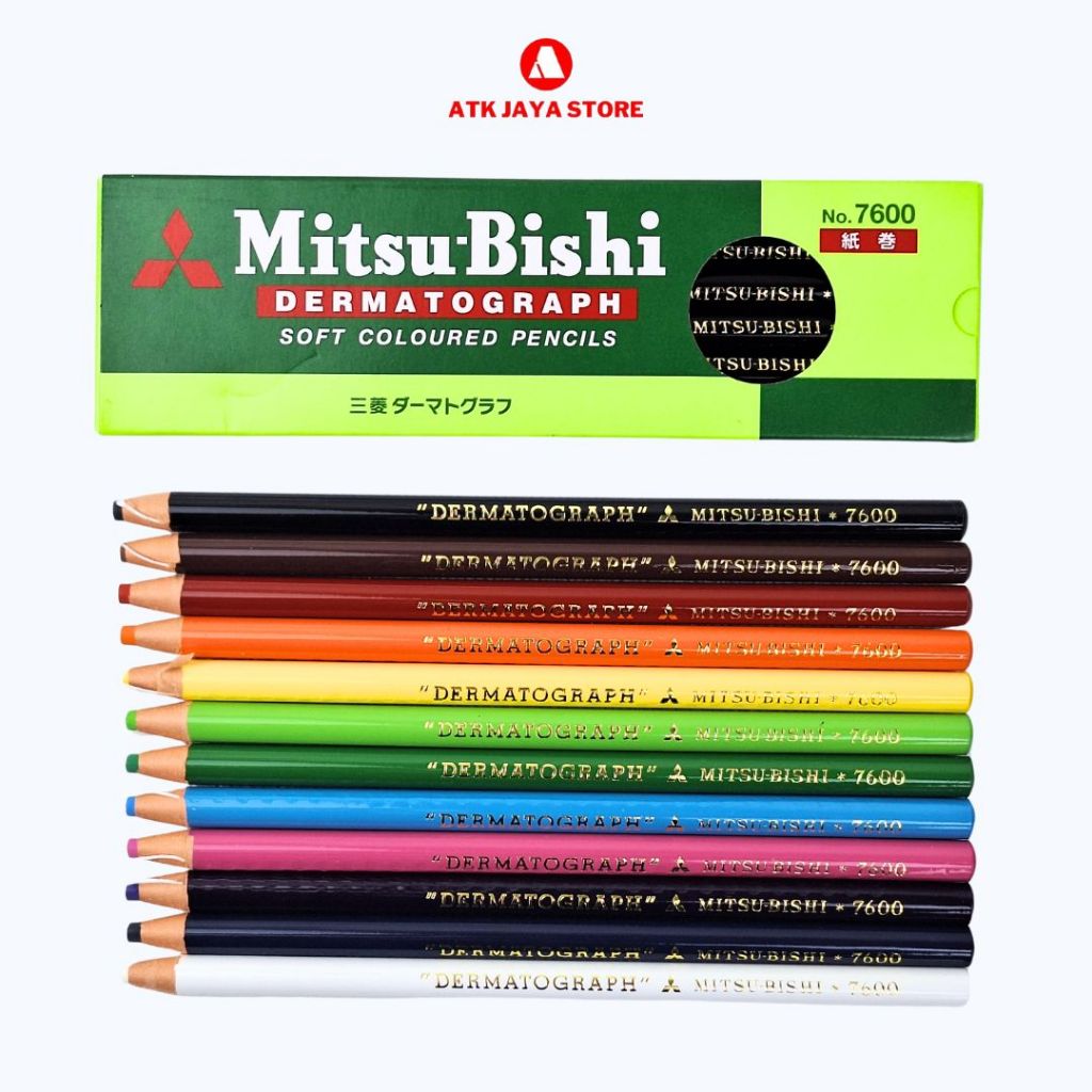 Glass pencil: dermatograph Mitsubishi 7600 retail (ready 12 colors ...