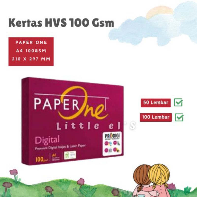 (100 Sheets) HVS PaperOne A4 Paper 100gr 100Gsm Repack Packaging ...