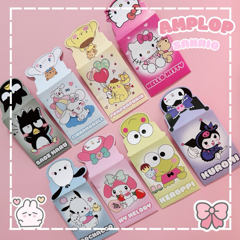 Sanrio Envelopes (1 pack contains 8 pcs) Eid Envelopes, Christmas ...