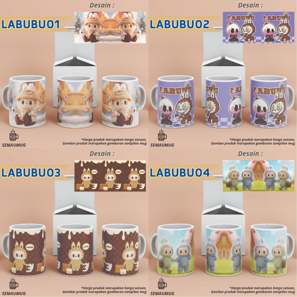 Mug LABUBU THE MONSTERS Cartoon Cute Children's Gift Glass Cup PRINT ...