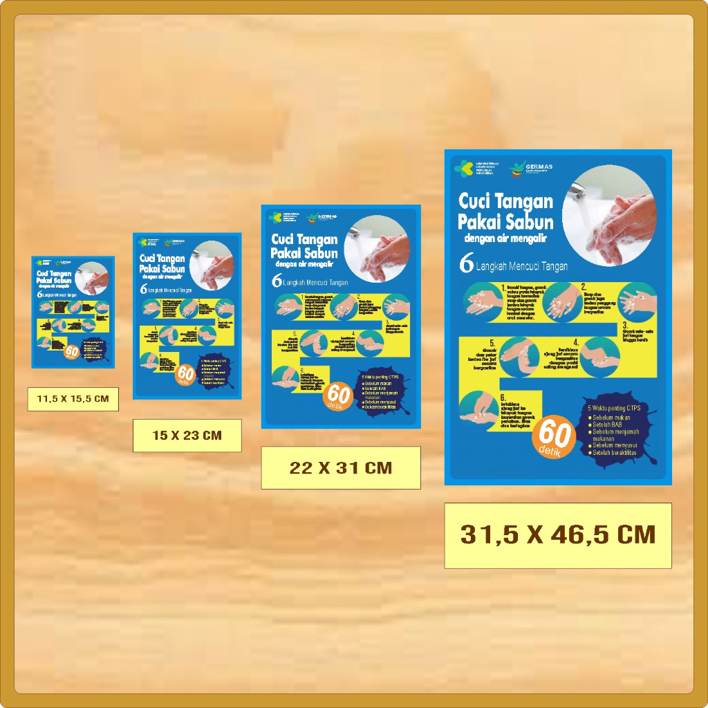 60 Seconds Hand Wash Poster Sticker Version 2 | Hand Washing Poster ...