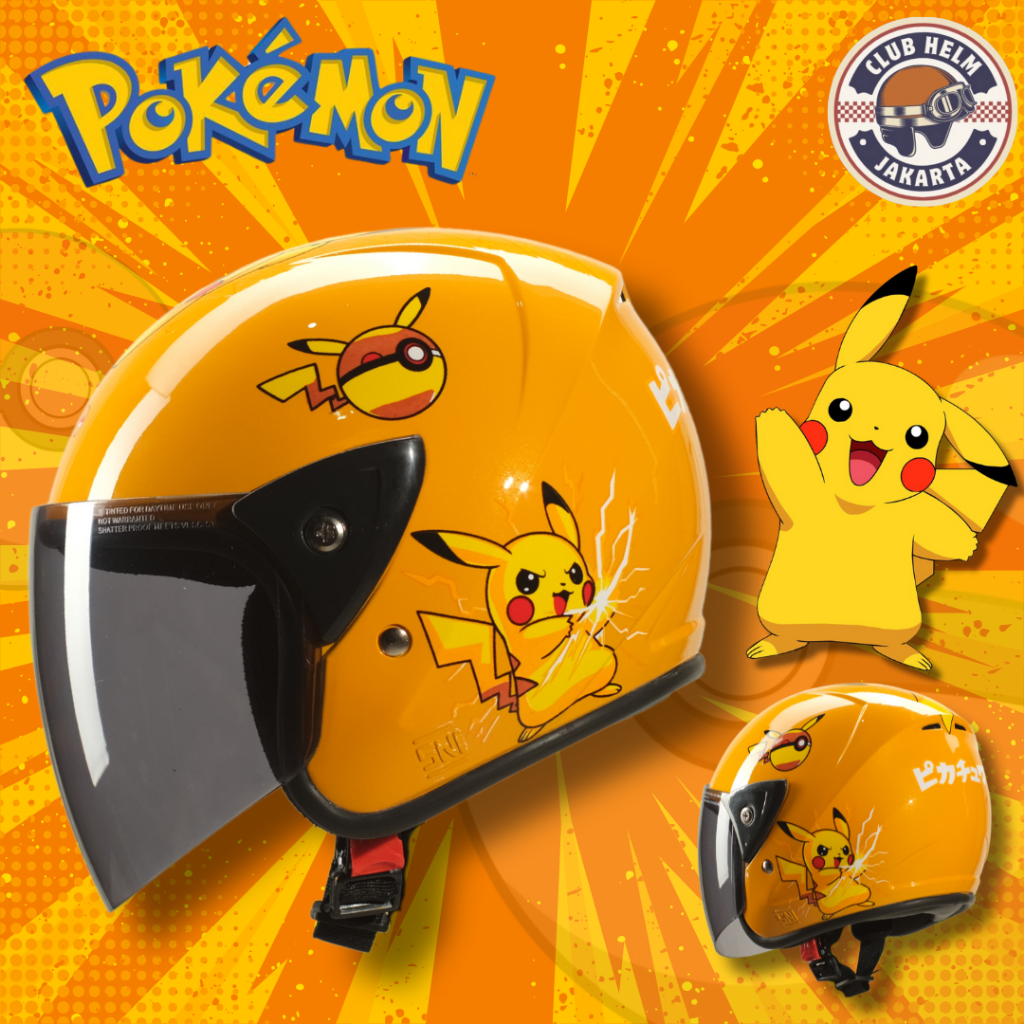 SNI Junior Premium Children's Helmet for Boys Pokemon Pikachu Character ...