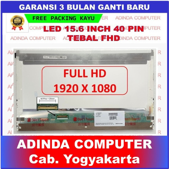 Led LCD HP Elitebook 8540P 8540W 8540 15.6 Inch 40 Pin Thick Full HD ...