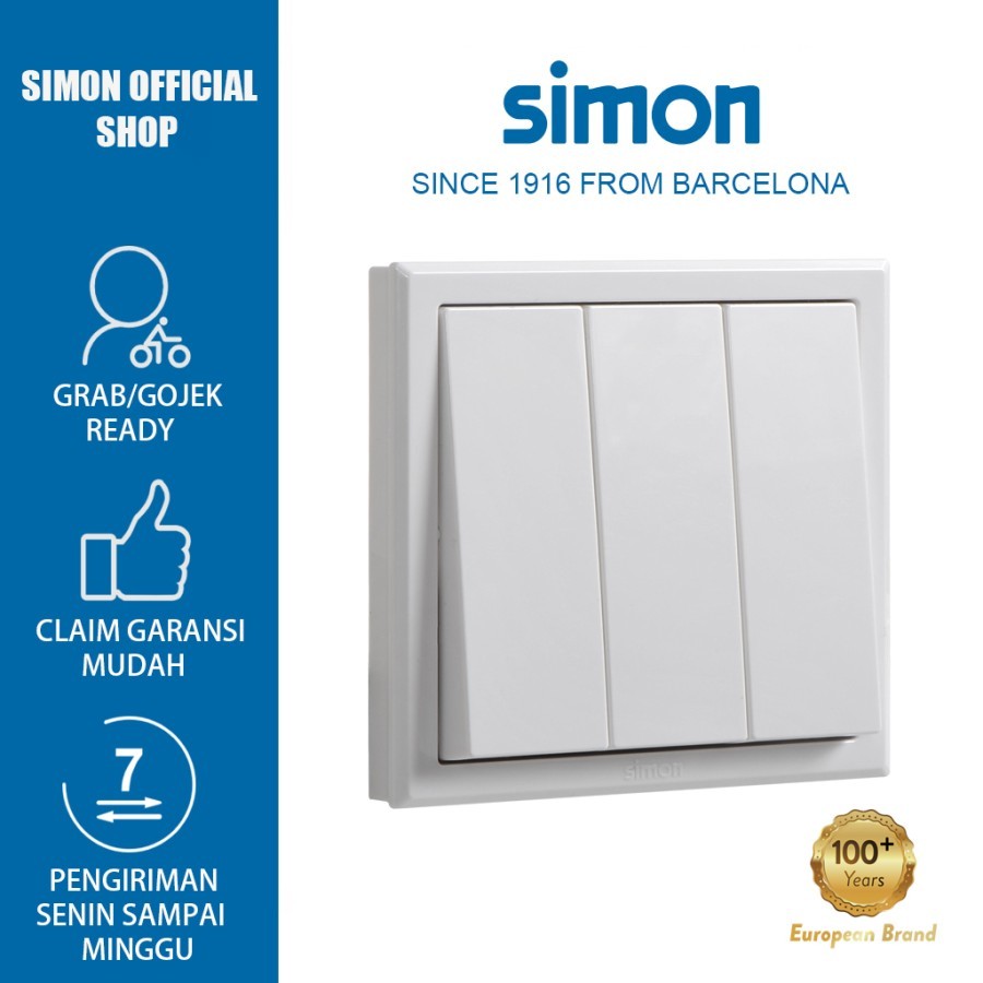 Simon E3 Series Switch 3 Gang 1 Way Switch | Shopee Malaysia