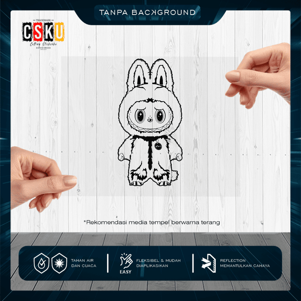 Cutting Sticker Labubu Motorcycle Variation Car Sticker Doll Viral Cool ...