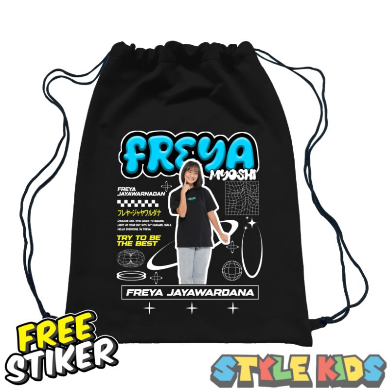 Free STICKERS Children's Drawstring Bag Logo Jkt 48 My Oshi Freya Viral ...