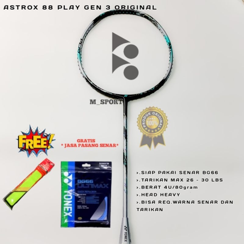 Original YONEX ASTROX 88 PLAY GEN 3 Badminton Racket | Shopee Malaysia