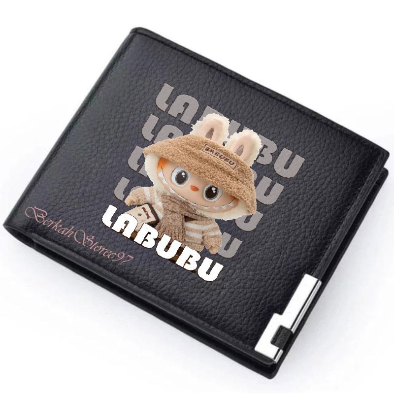 HITAM Custom Leather Folding Wallet with POP MART LABUBU THE MONSTERS ...