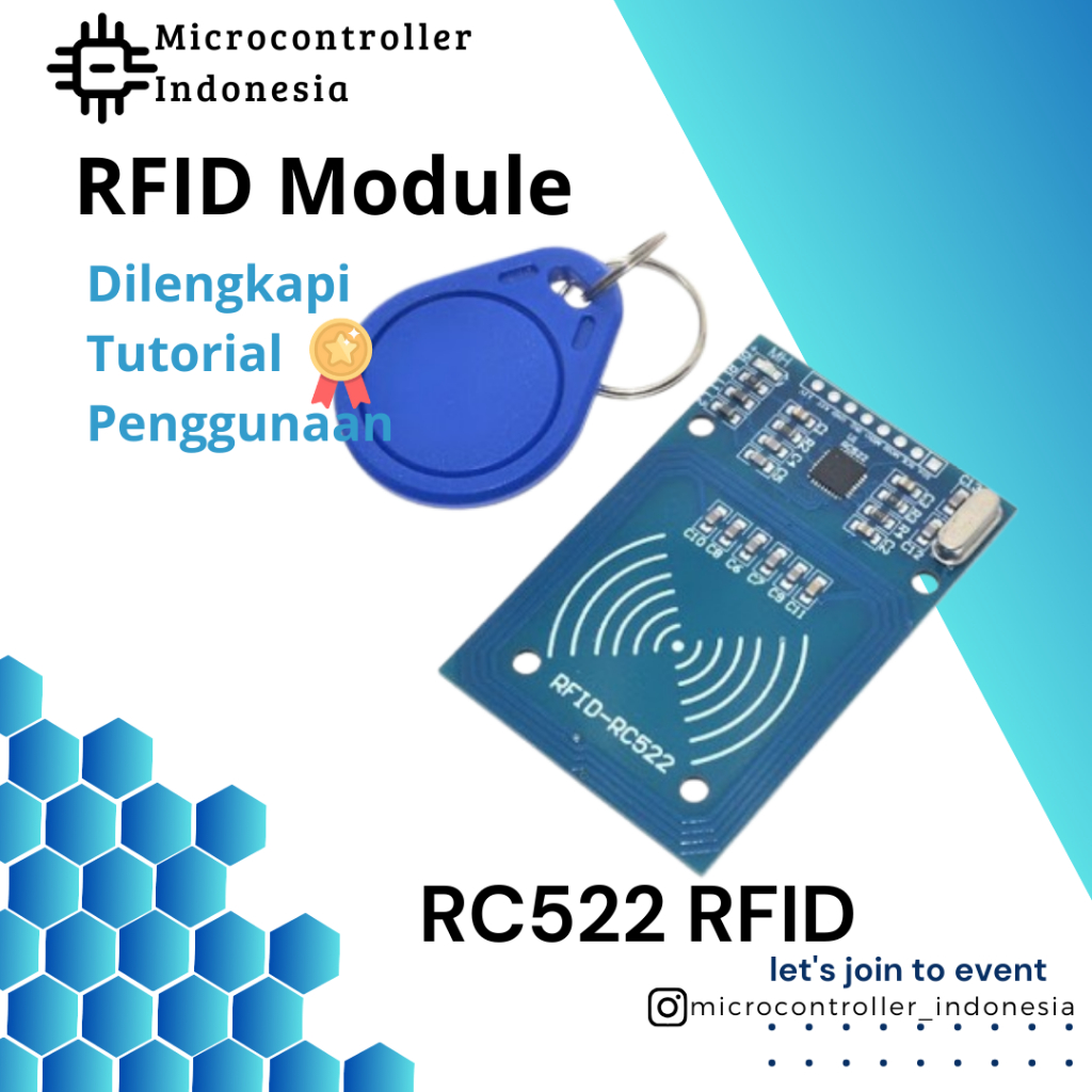 Mfrc-522 RFID MODULE CARD PLUS KEYCHAIN SENSOR MODULE FOR E-TOLL E-KTP ...
