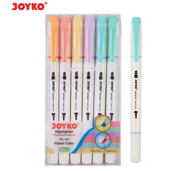 Joyko HIGHLIGHTER Set HL-54 / Joyko Marker Highliter Set Pastel Color ...